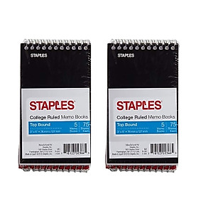 STAPLES Top Bound Memo Books, 3" x 5", 10/Pack (10 Pack)
