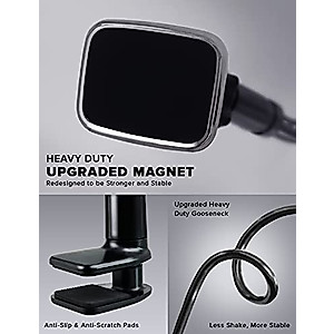 Debranded Products Magnetic Gooseneck Phone Holder Mount - Heavy Duty Magnetic Stand, Phone Accessories for Bed, Desk, Heavy Duty Magnet and Long Arm, Overhead Stand, Compatible with All Smartphones