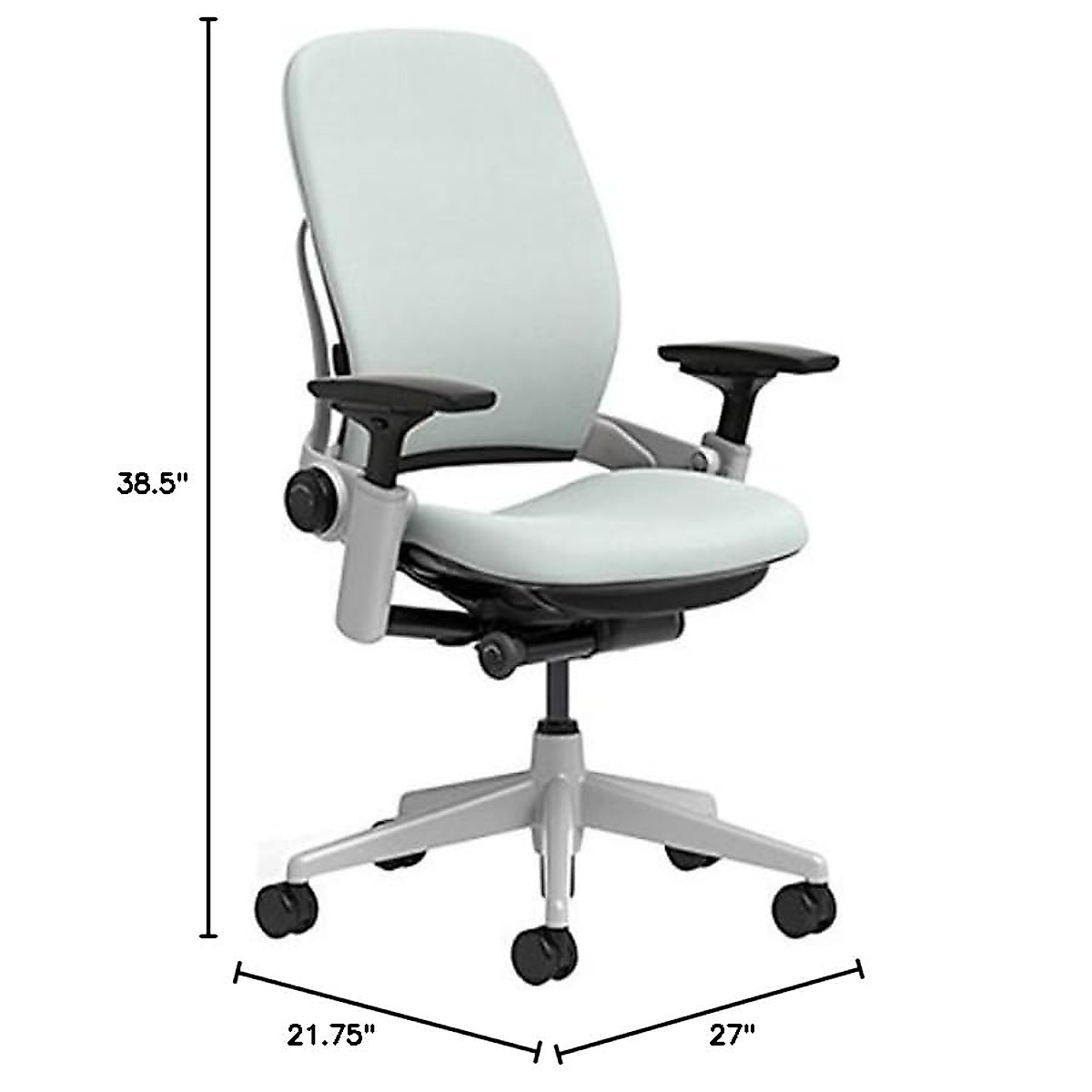 Steelcase Leap Chair with Platinum Base & Hard Floor Caster, Alpine