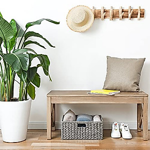 GRANNY SAYS Bundle of 1-Pack Gray Wicker Baskets & 3-Pack Wicker Storage Baskets for Organizing Shelves