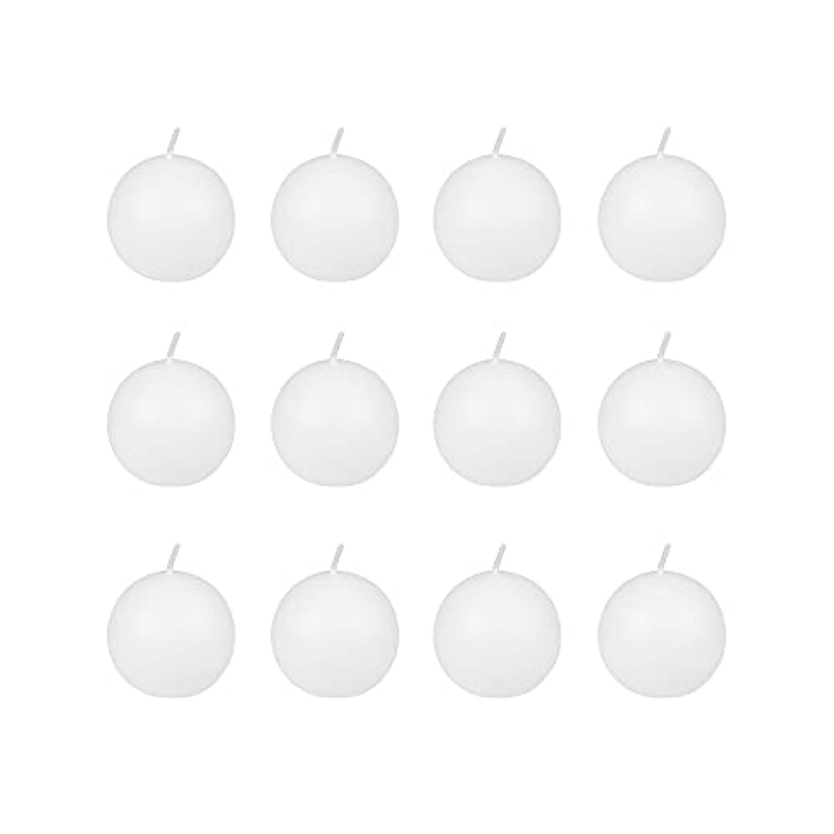 Zest Candle CBZ-003 12-Piece Ball Candles, 2-Inch, White, Count
