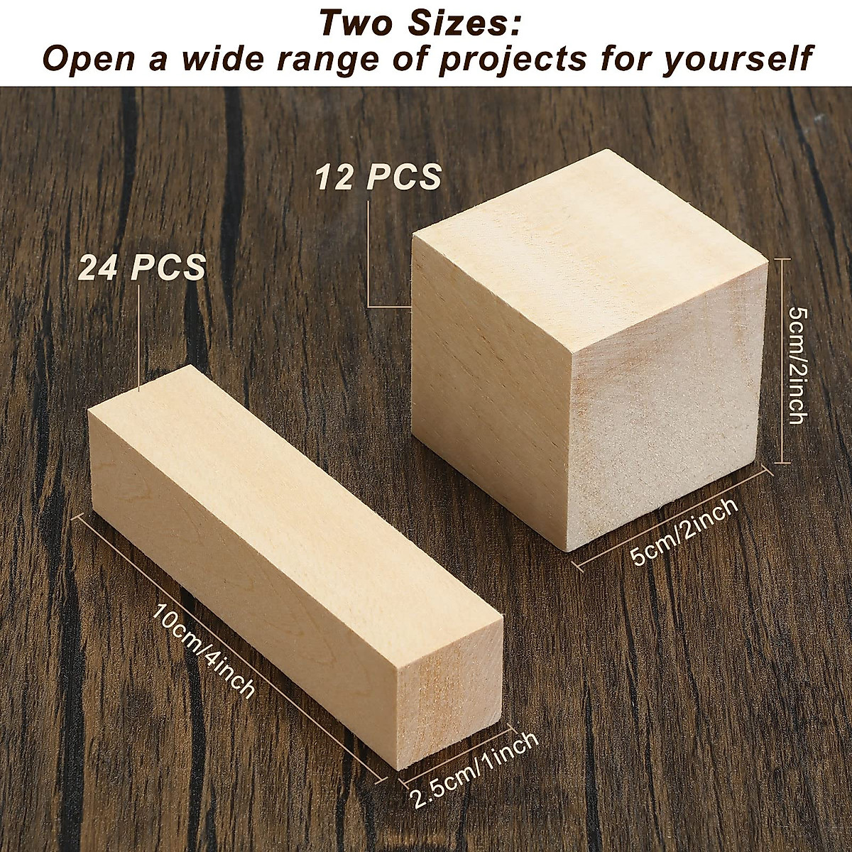36 Pack Basswood Carving Blocks Set Unfinished Wooden Crafts Wooden Block Basswood for Wood Carving Crafts and Decoration Wood Blocks Wood Carving Wood Blocks for Carving