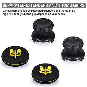 Playrealm FPS Thumbstick Extender & Printing Rubber Silicone Grip Cover 2 Sets for Xbox Series X/S & Xbox One Controller(SAS Who Dares Wins)