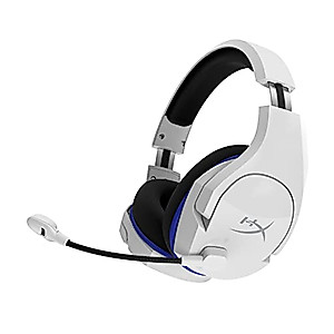 HyperX HHSS1C-KB-WT/G Cloud Stinger Core – Wireless Gaming Headset, for PS4, PS5, PC, Lightweight, Durable Steel Sliders, Noise-Cancelling Microphone - White