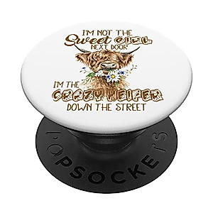Floral Baby Highland Cow Bandana Not Today Heifer Cow Farmer PopSockets Swappable PopGrip