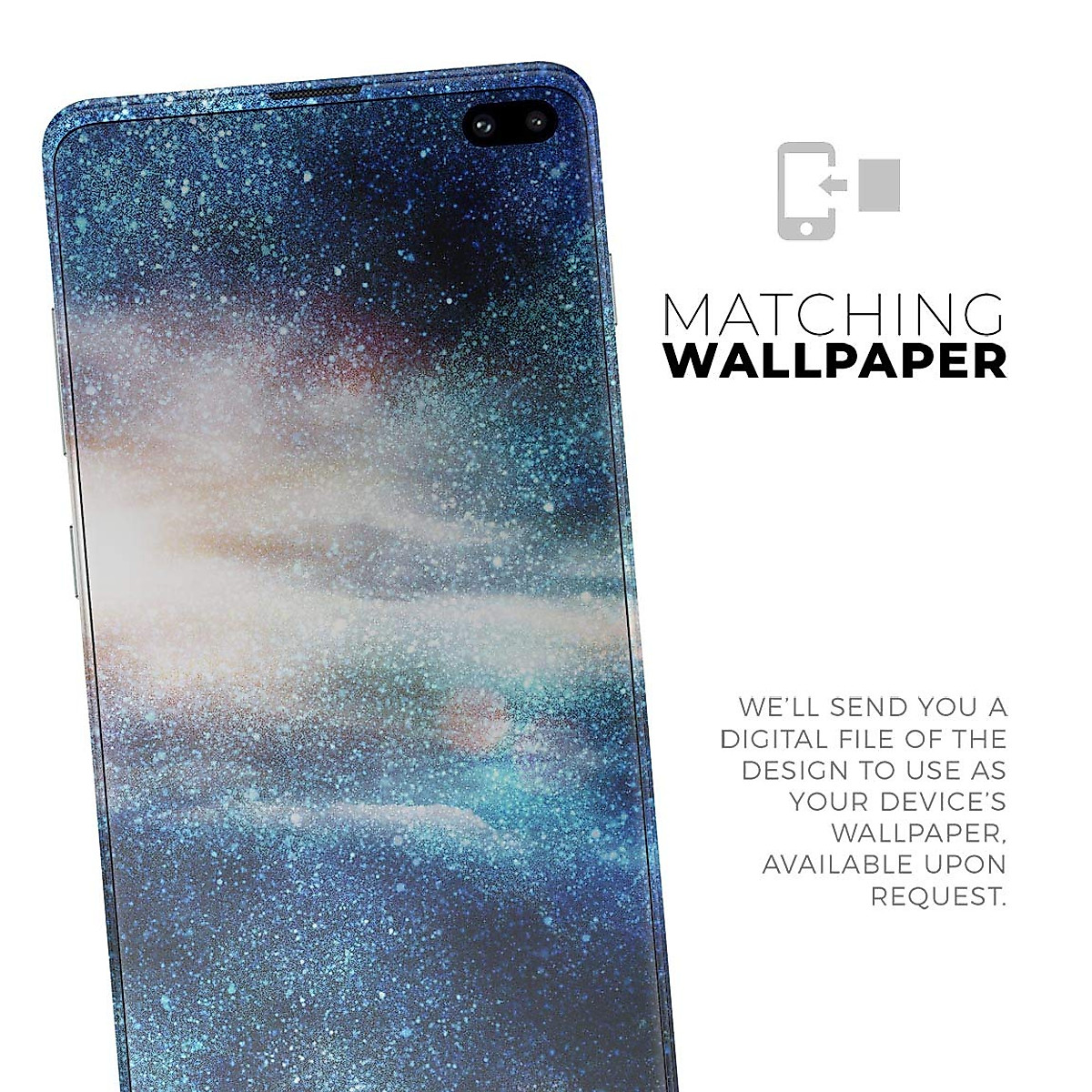 DesignSkinz Blue & Gold Glowing Star-Wave Protective Vinyl Decal Wrap Skin Cover Compatible with The Samsung Galaxy S20 (Screen Trim & Back Glass Skin)