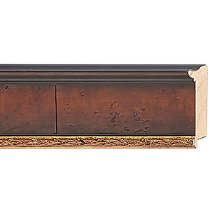 24x15 Royal Brown and Gold Real Wood Picture Frame Width 3 Inches | Interior Frame Depth 0.5 Inches | Faxon Traditional Photo Frame Complete with UV Acrylic, Foam Board Backing & Hanging Hardware