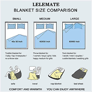 Plush Fluffy Throw Blanket Cute Manatee Sea Animals Starfish Bed Blanket for Boys Girls Teens Smooth Soft Flannel Blanket for Sofa Chair Office Travel Camping Outdoor Home Decor 50"x60"