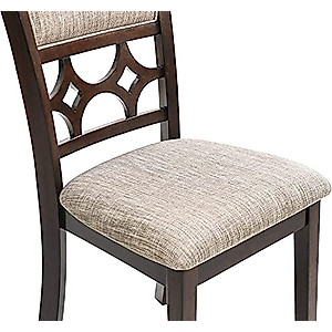 New Classic Furniture Mitchell 5-Piece Dining Set with 1 Table and 4 Chairs, Brown Cherry