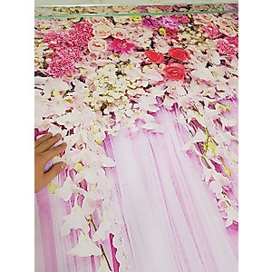 Large Flower Wall Wedding Bridal Shower Party Backdrop Pink Rose Background Vinyl Background 10x10ft D-9192