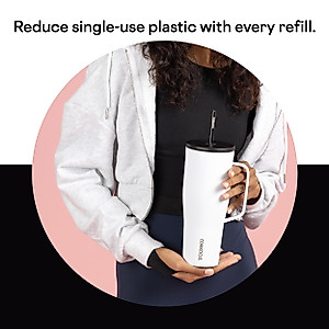 Corkcicle 30oz Tumbler With Handle, Gloss White, Reusable Water Bottle, Triple Insulated Stainless Steel Travel Mug, BPA Free, Keeps Beverages Cold 12 Hours, Tumbler with Lid and Straw, Cold Cup XL