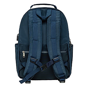 KAUKKO Women Laptop Backpacks for 14" Notebook Casual Computer Bag Stylish Pattern Daypack for Work Travel Business 27NAVY,11.8L