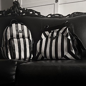 Killstar Rails Black White Stripe Goth Punk Beetlejuice Mini Backpack
