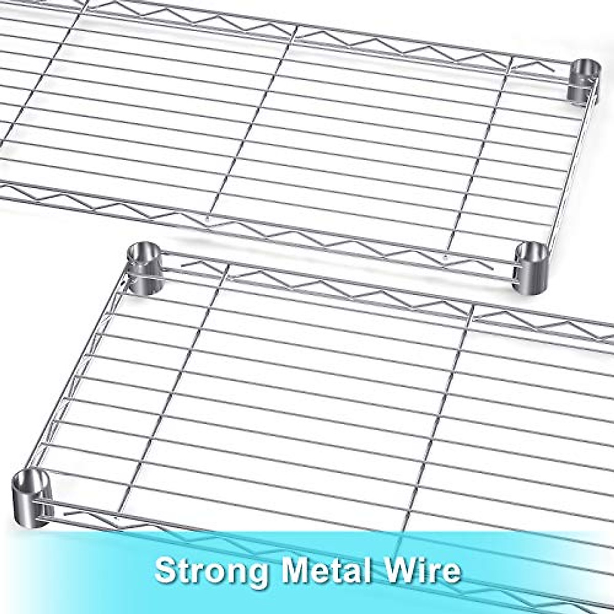 Auslar 3-Shelf Storage Wire Shelves Heavy Duty 3 Tiers Standing Shelving Units Adjustable Metal Organizer Wire Rack, Chrome