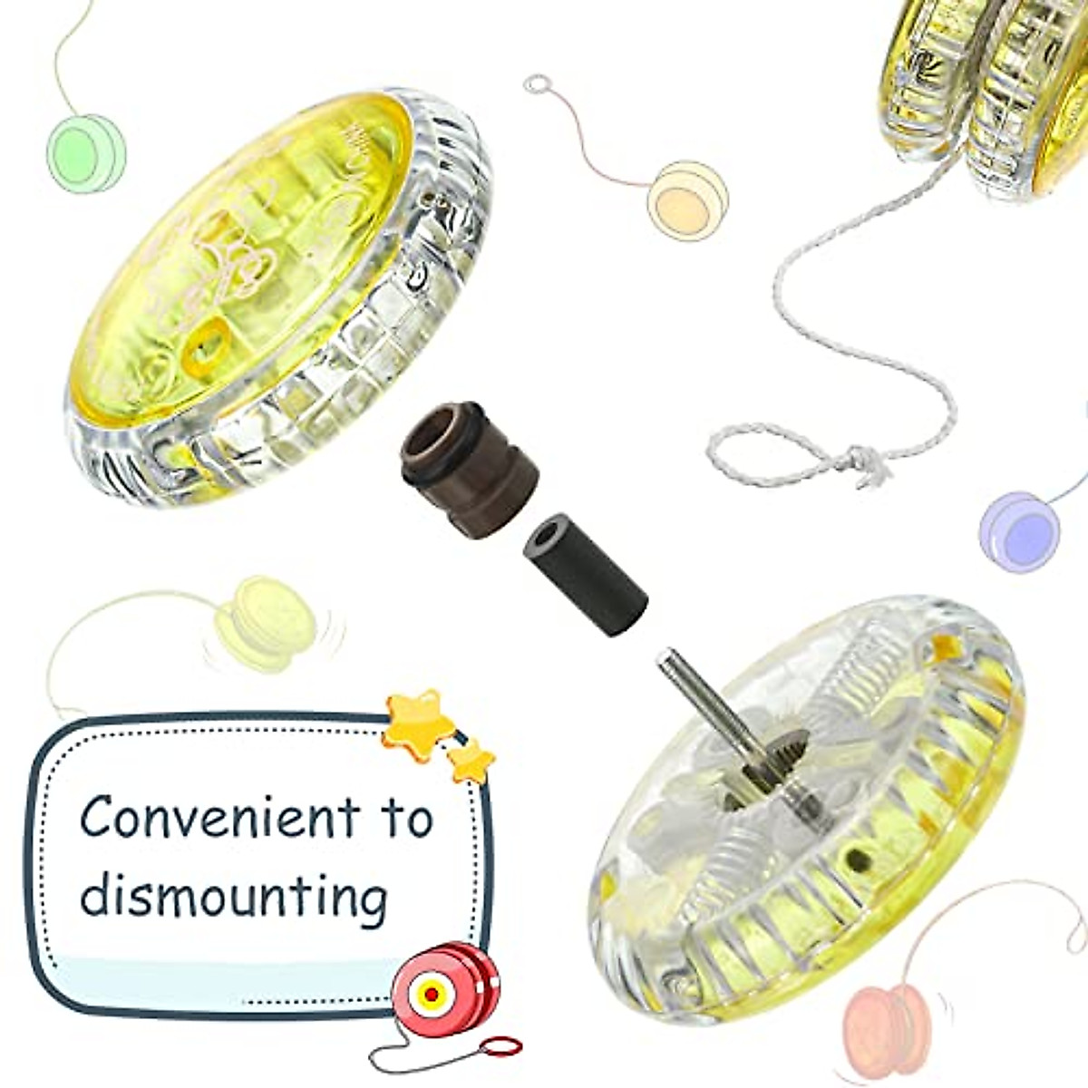 Sumind 6 Pieces LED Light Yo-Yo Plastic Responsive Yoyo Entertaining Yoyo for Beginner Party Favors (Random Colors)