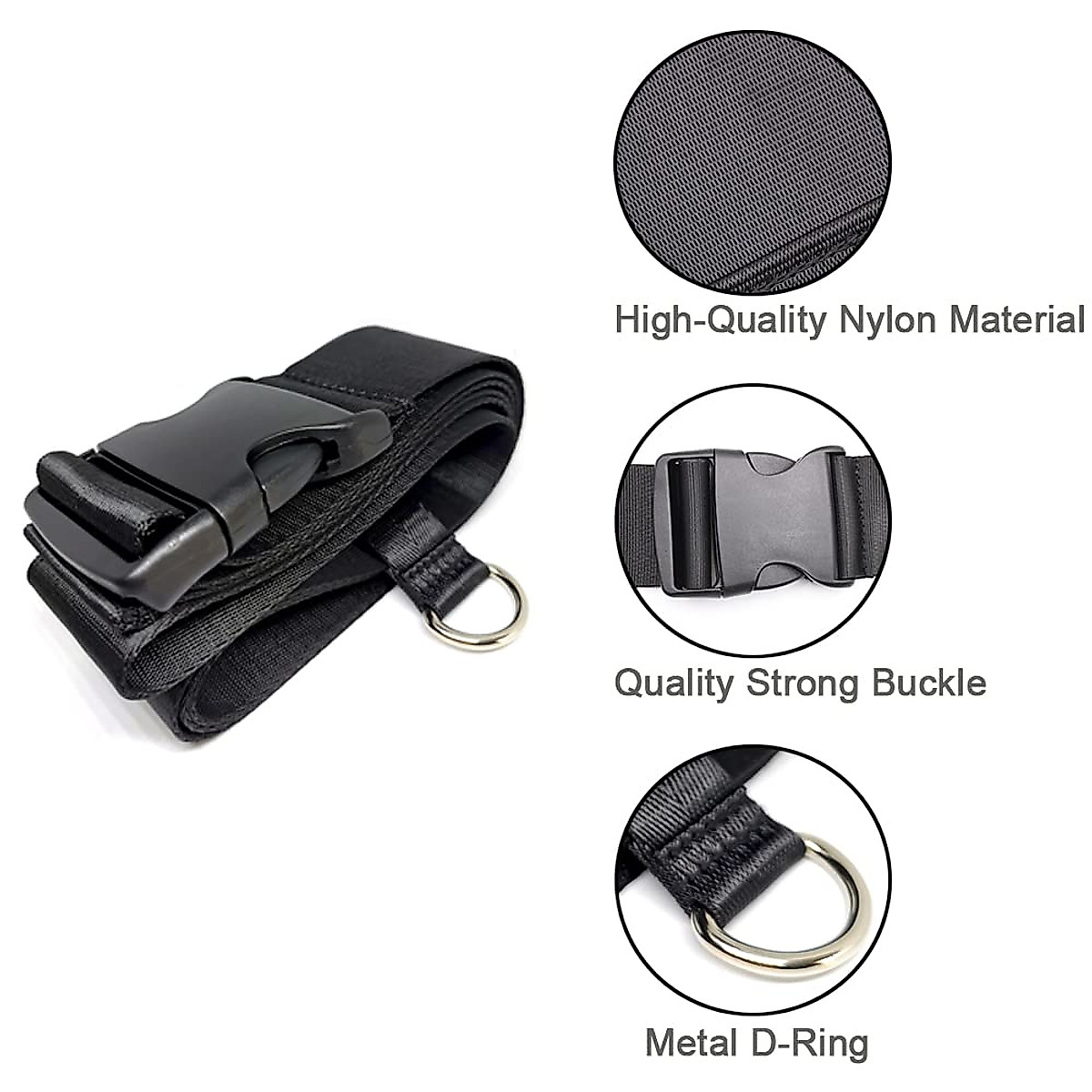 Addabst Car Seat Travel Belt, Adjustable Car Seat Travel Strap, Car Seat Luggage Strap for Transport Kid Car Seat (Black)