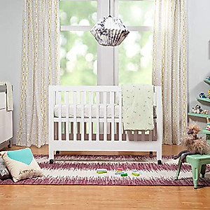 Babyletto Maki Full-Size 2-in-1 Portable Folding Crib with Toddler Bed Conversion Kit in White, Greenguard Gold Certified