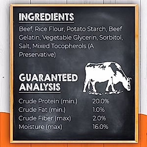 Canine Naturals Beef Chew - Rawhide Free Dog Treats - Made with Real Beef - Poultry Free Recipe - All-Natural and Easily Digestible - 5 Pack of 7 Inch Large Rolls for Dogs 50-75lb