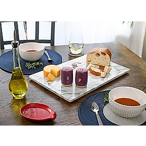 Nat & Jules Raw Bottom Deep Wine Red 3 x 2 Ceramic Salt and Pepper Shaker 2 Piece Set