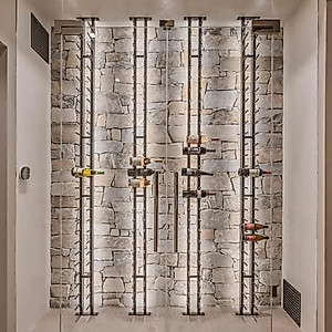 Ultra Wine Racks Floor-to-Ceiling Mount Display (1 Side, Single Deep, Black)