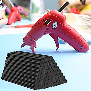 Mini Glue Gun Sticks 4" Long 0.27" Dia, Hot Glue Gun Refill Sticks, All-Purpose Dual Temp Glue Sticks(60 Pack Black)