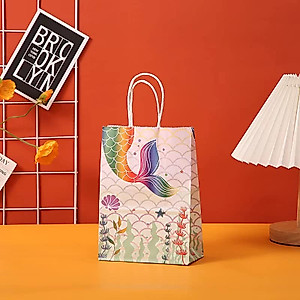 6 Pcs Pastel Party Bags Gift Bags 16x8x22cm Colored Paper Bags with handle Paper Party Bags for Kids Party Wedding Birthday Baby Shower Treat Favor Celebrations