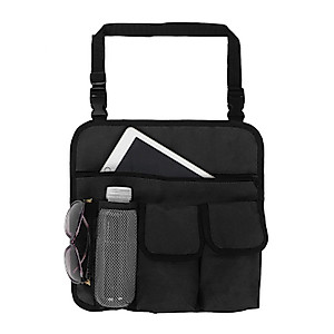 RONGXG Beach Armchair Hanging Bag Armrest Side Organizer Multi Pockets Chair Organize Bag Arm Chair Tote Bag Shoulder Bag Beside Storage Carry Bag for Outdoor Fishing Camping Beaching, Black