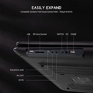 COOAU 17.9” Portable DVD Player with 15.6" HD Large Screen, Kids DVD Player with 6 Hrs Rechargeable Battery, Regions Free, High Volume Stereo Speakers, Support AV in&Out/USB/SD Card (Black)