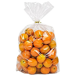 Keoferlo Flat Bottom Cellophane Bags Gusseted Cellophane Bags 12 x 16 x 3.94-inch Clear Goodie Bags with Ties Party Treat Basket Cellophane Bags for Cookie Decorate (100CT)