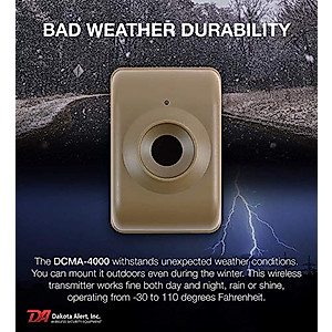 Dakota Alert Long Range Wireless Driveway Motion Detector - DCMA-4000 One Mile Alarm System - Passive Infrared Driveway Alarm Transmitter & Receiver - Outdoor Motion Sensor & Alarms