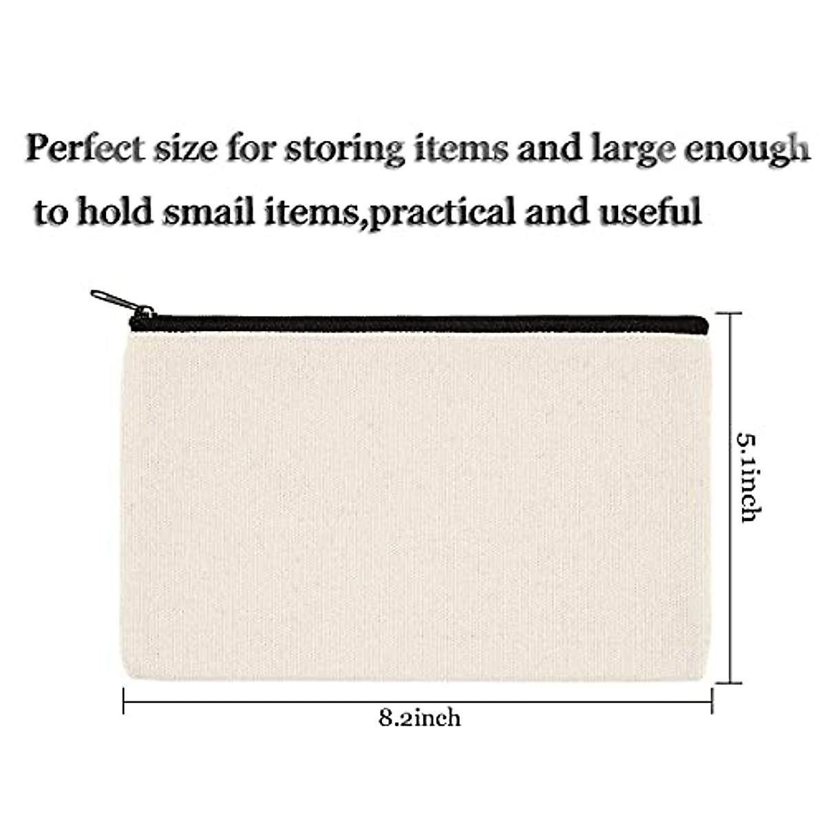 14Pieces 8 x 5 Inch Blank Craft DIY Canvas Bags with 20 Pieces 12x 10inch Heat Transfer Bundle Vinyl Canvas Makeup Bag Multipurpose Travel Toiletry Pouch Cosmetic Pen Bag (34Pieces)…