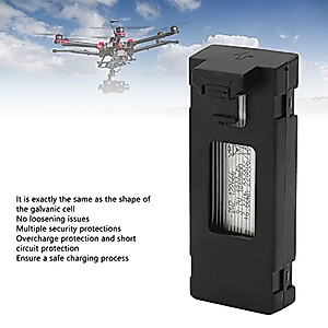 TOUISEDGI RC Drone Battery, Lightweight Professional 3.7V 1800Mah Remote Control UAV Battery for E88 E88MAX E525 E99 K3 RC UAV(Black)