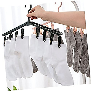 2pcs Collapsible Hangers c fold Towels Collapsible Laundry Drying Rack Foldable Clip Drip Hanger Clothes Drying Racks Folding Drying Rack Socks Holder Multi-Purpose Hanger Bra Clip