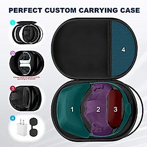 Vakdon Hard Carrying Case Compatible with Playstation VR2 Gaming Headset and Touch Controllers Accessories, Travel and Home Storage Bag for PSVR2 with Lens Protector Cover