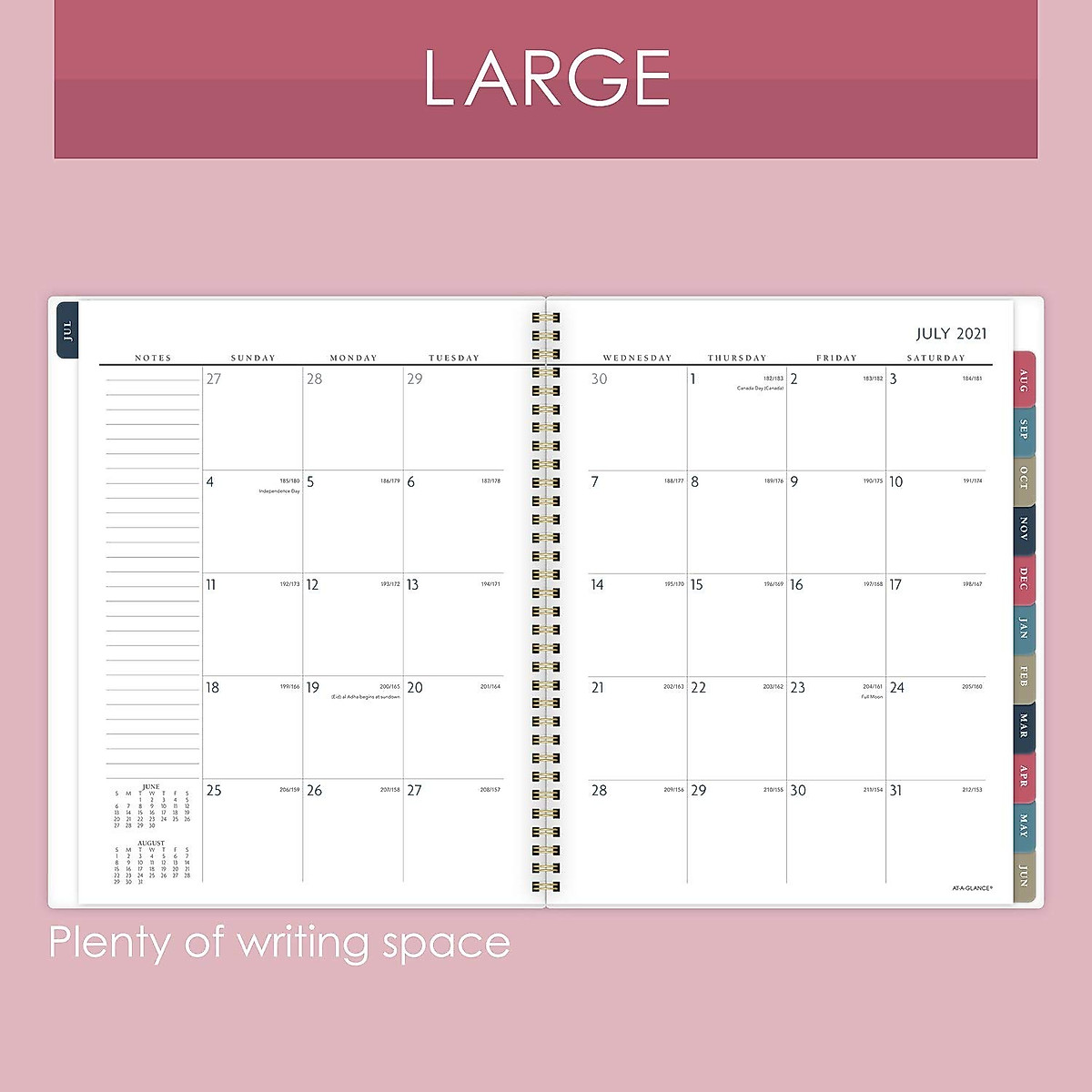 Academic Planner 2021-2022, AT-A-GLANCE Weekly & Monthly Planner, 8-1/2" x 11", Large, for School, Teacher, Student, Badge Floral (1535F-905A)