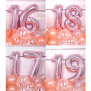 AULE 40 Inch Big Rose Gold 1 Balloon Number Large Foil Helium Number Balloons 0-9 Jumbo Giant Happy 1st Birthday Party Decorations for Boy or Girl Huge Mylar Anniversary Party Supplies