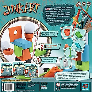 Junk Art Board Game (3rd Edition) - Creative Dexterity and Stacking Game with Over 10 Game Modes! Strategy Game for Kids & Adults, Ages 8+, 2-6 Players, 30 Minute Playtime, Made by Pretzel Games,