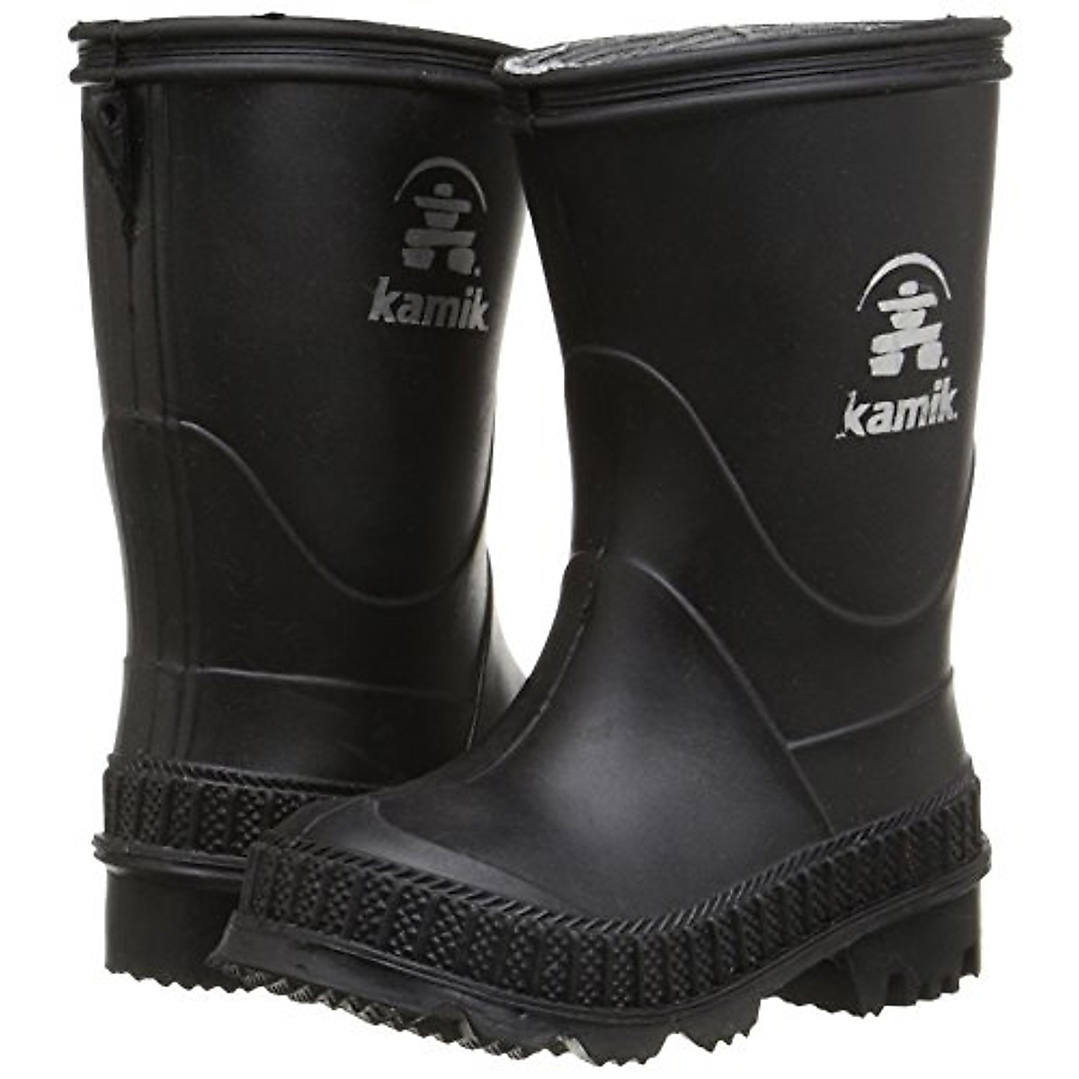 Kamik STOMP/KIDS/PUR/4149F Rain Boot Black, 2 M US Little Kid