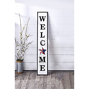 Interchangeable Wall Leaning Welcome Sign with 8 Magnetic Season Icons