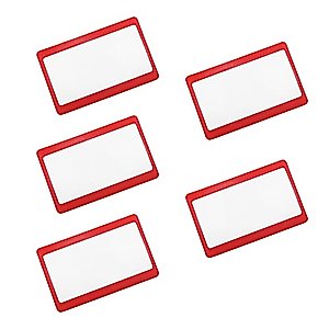 Othmro 5Pcs 3X PVC Page Magnifier 72×41mm/2.83"×1.61" Red Square Magnifying Glass Low Vision Aids Tool for Reading Small Prints