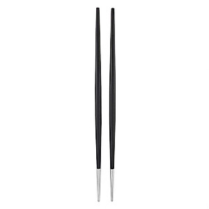 Fdit 304 Stainless Steel Chopstick Japanese Sushi Chopsticks Tableware Set for Sushi Restaurant Home(Silver Black)