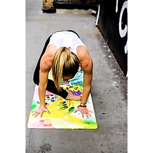 Shakti Warrior Zobhana Yoga Mat - Premium Printed Natural Eco-Friendly Non-Slip Mat Great for Hot Yoga, Pilates, Workouts (72 inch x 24 inch x 3mm Thick)