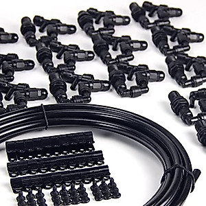 MistKing MKAMS5-125-300 5th Generation Advanced Misting System for Patio, Greenhouse, or Terrarium Cooling with Small Reservoir Filter