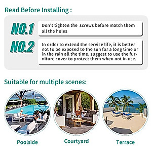 Outdoor PE Black Rattan Furniture Conversation Backyard Lawn Set 6 Piece Patio Loveseat Wicker Sectional Chairs with Removable Cushion and Multi-Purpose Tempered Glass Top Table (Turquoise)