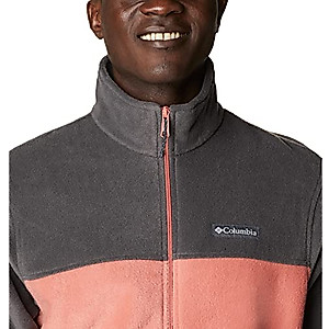 Columbia Men's Steens Mountain Full Zip 2.0, Shark/Dark Coral, Large