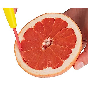 Norpro Nonstick Squirtless Grapefruit Knife, 8.75 inch, yellow and red