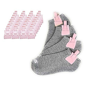 The Amazing Sock Clip Sock Holder, 32 Clips, Baby Pink, Made in U.S.A.