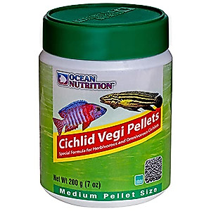 Ocean Nutrition Cichlid Vegi Pellets 7-Ounces (200 Grams) Jar - Medium Pellet Size