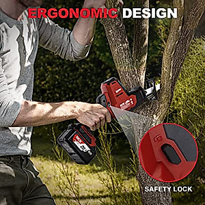 DCK Brushless Reciprocating Saw, 20V MAX Cordless Reciprocating Saw, 0-3000 SPM Variable Speeds, with 4.0Ah Battery & 2A Charger, LED Light, One Hand Saw Kit, 4 Blades Saw for Wood/Metal/PVC