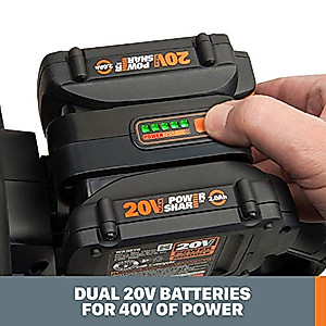 WORX 40V 12" Cordless Chainsaw Power Share with Auto-Tension - WG381 (Batteries & Charger Included)